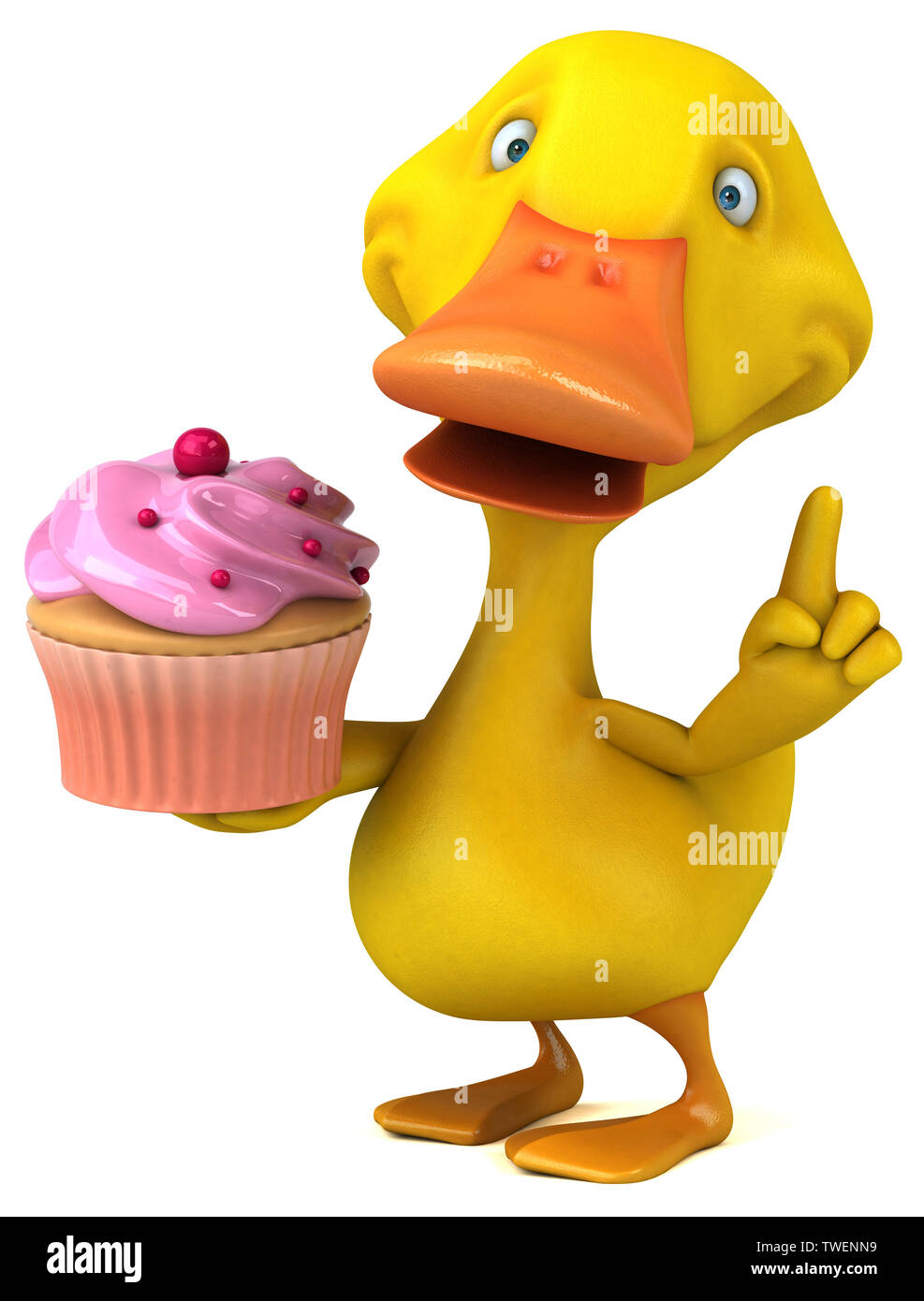 Fun duck - 3D Illustration Stock Photo - Alamy