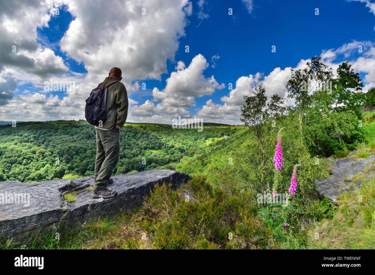 View of Colden Clough from Hell Hole Rocks, Heptonstall, Calderdale ...