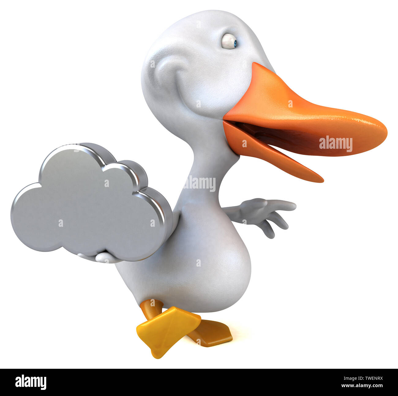 Fun duck - 3D Illustration Stock Photo - Alamy