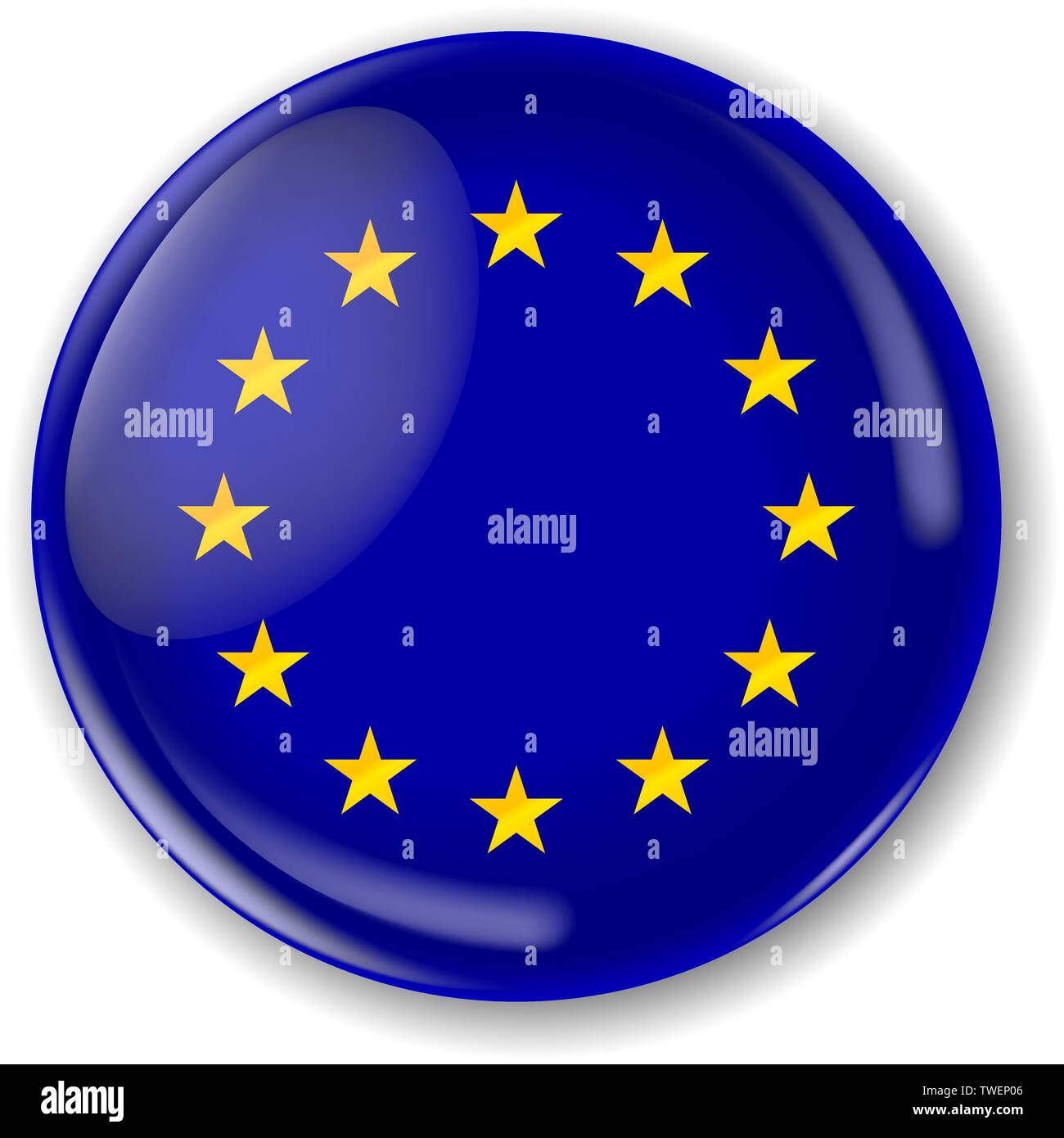 European flag badge. Two layers. Button and flat flag that you can use ...