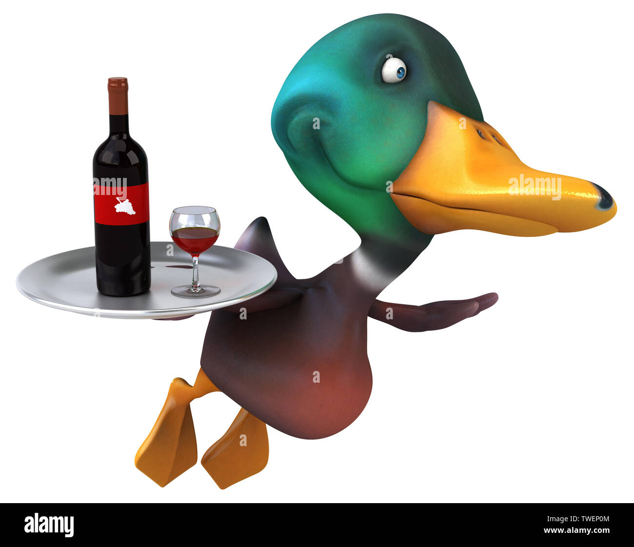 Fun duck - 3D Illustration Stock Photo - Alamy