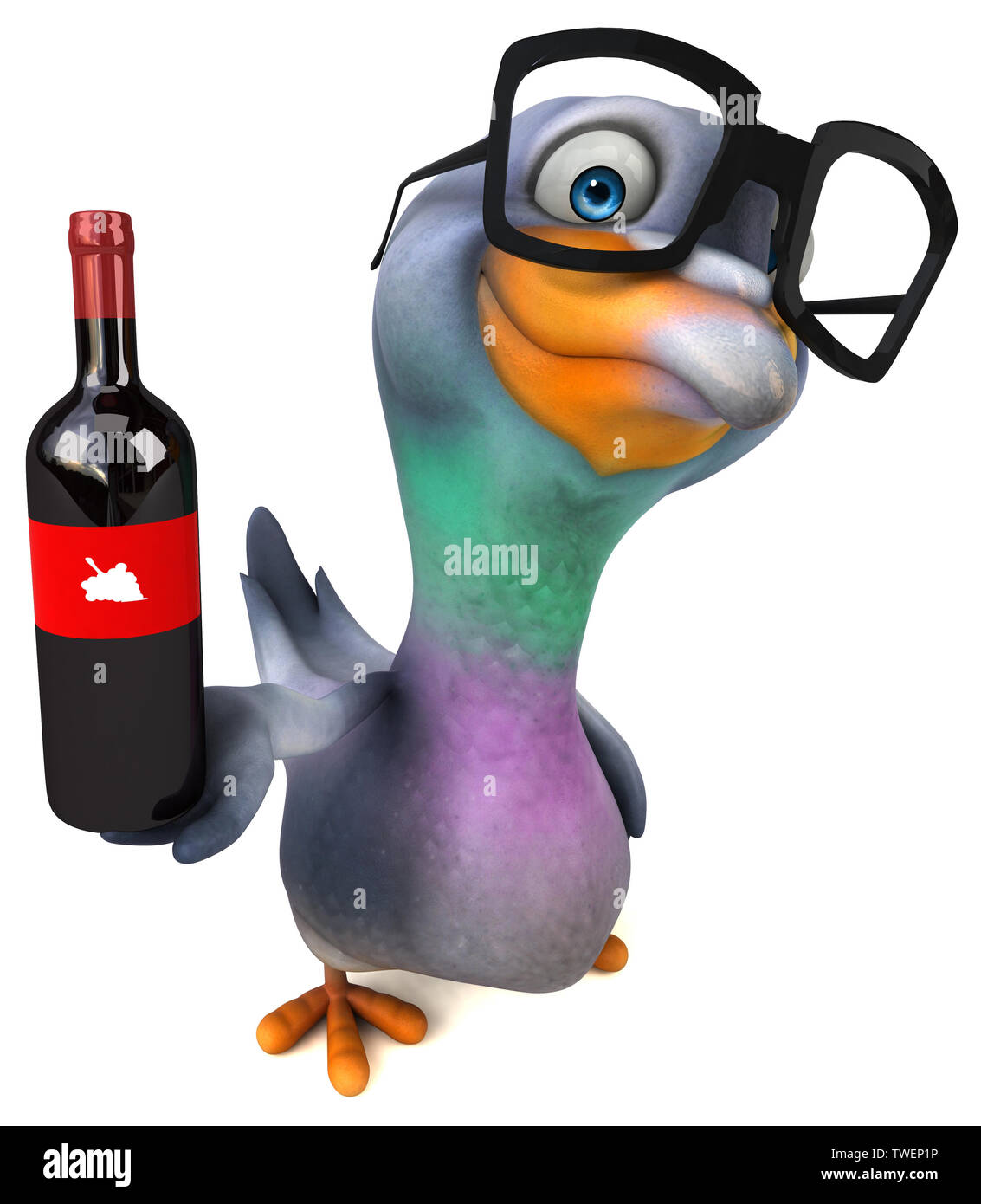 Fun pigeon - 3D Illustration Stock Photo - Alamy