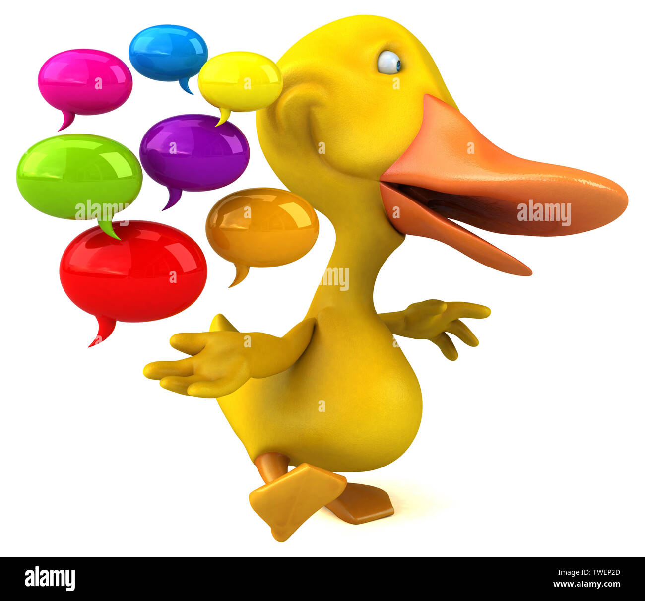 Fun duck - 3D Illustration Stock Photo - Alamy