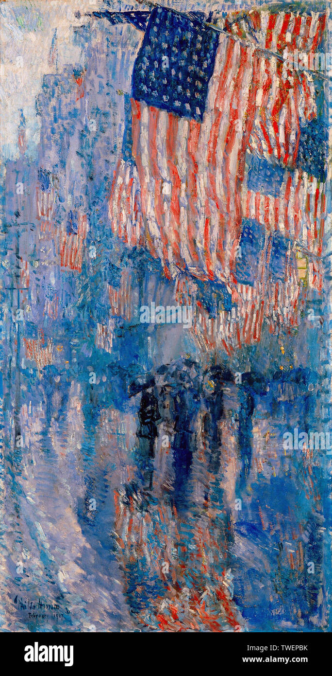 Frederick Childe Hassam - Avenue Rain 1917 Stock Photo - Alamy