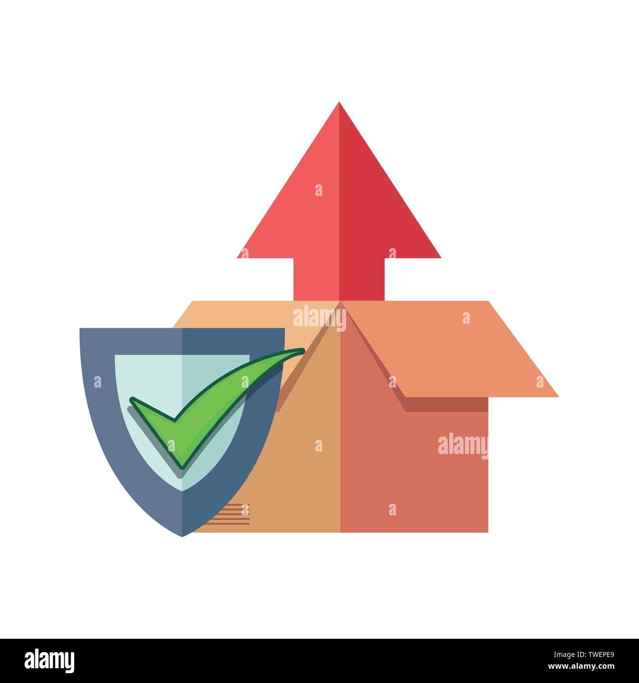 cardboard box check mark fast delivery vector illustration Stock Vector ...