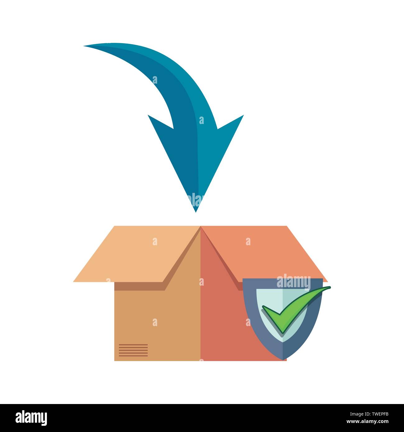 cardboard box check mark fast delivery vector illustration Stock Vector ...