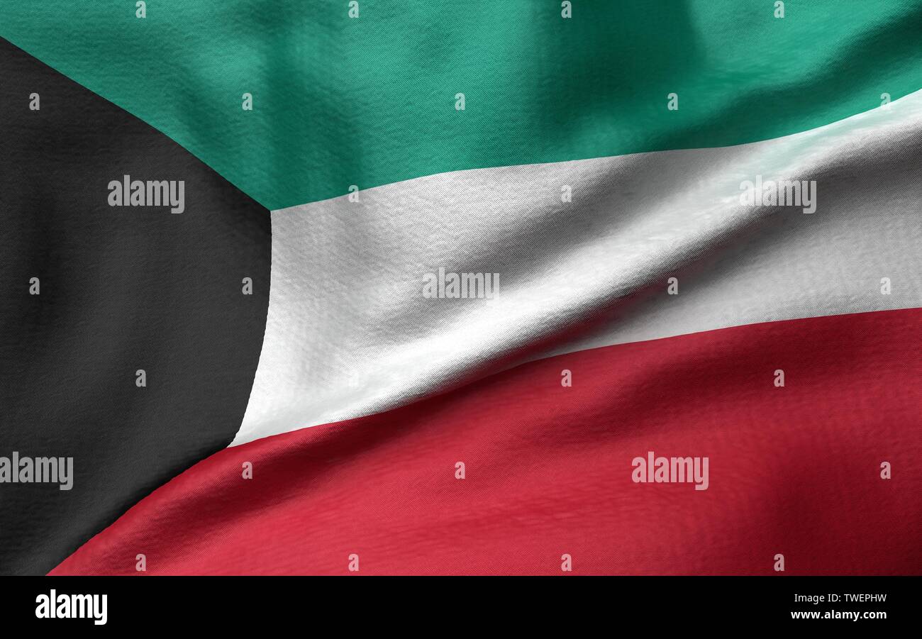 3D Illustration of Kuwait Flag Stock Photo - Alamy