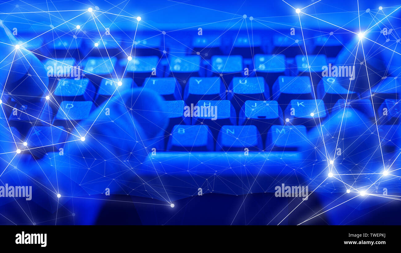 Digital streaming flow, computer network, cyber security blockchain ...