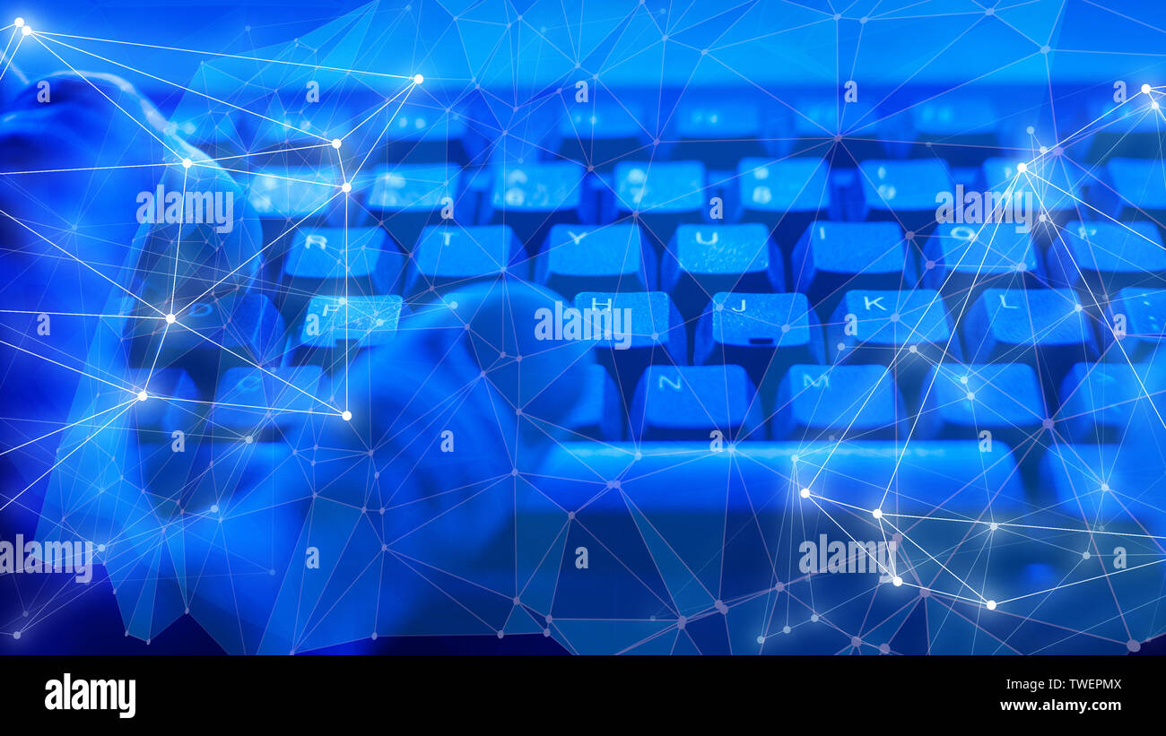 Cyber security threat, bank office cyber security, abstract shapes ...