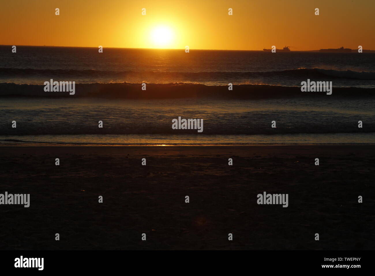 Sunset over Table Bay Stock Photo - Alamy