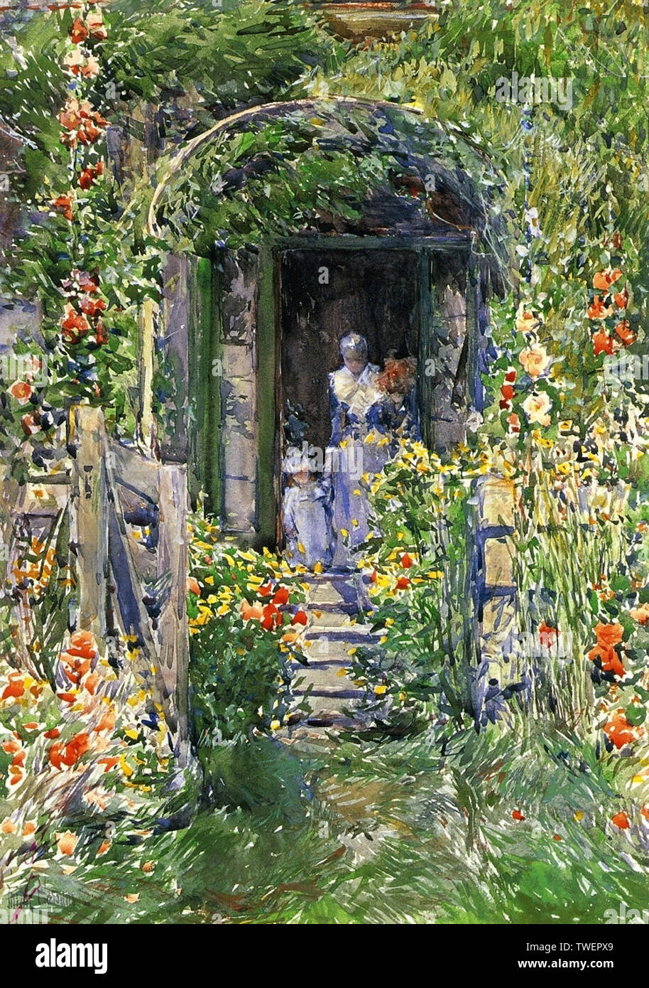 Frederick Childe Hassam - Isles Shoals Garden Ak Garden Its Glory 1892 ...
