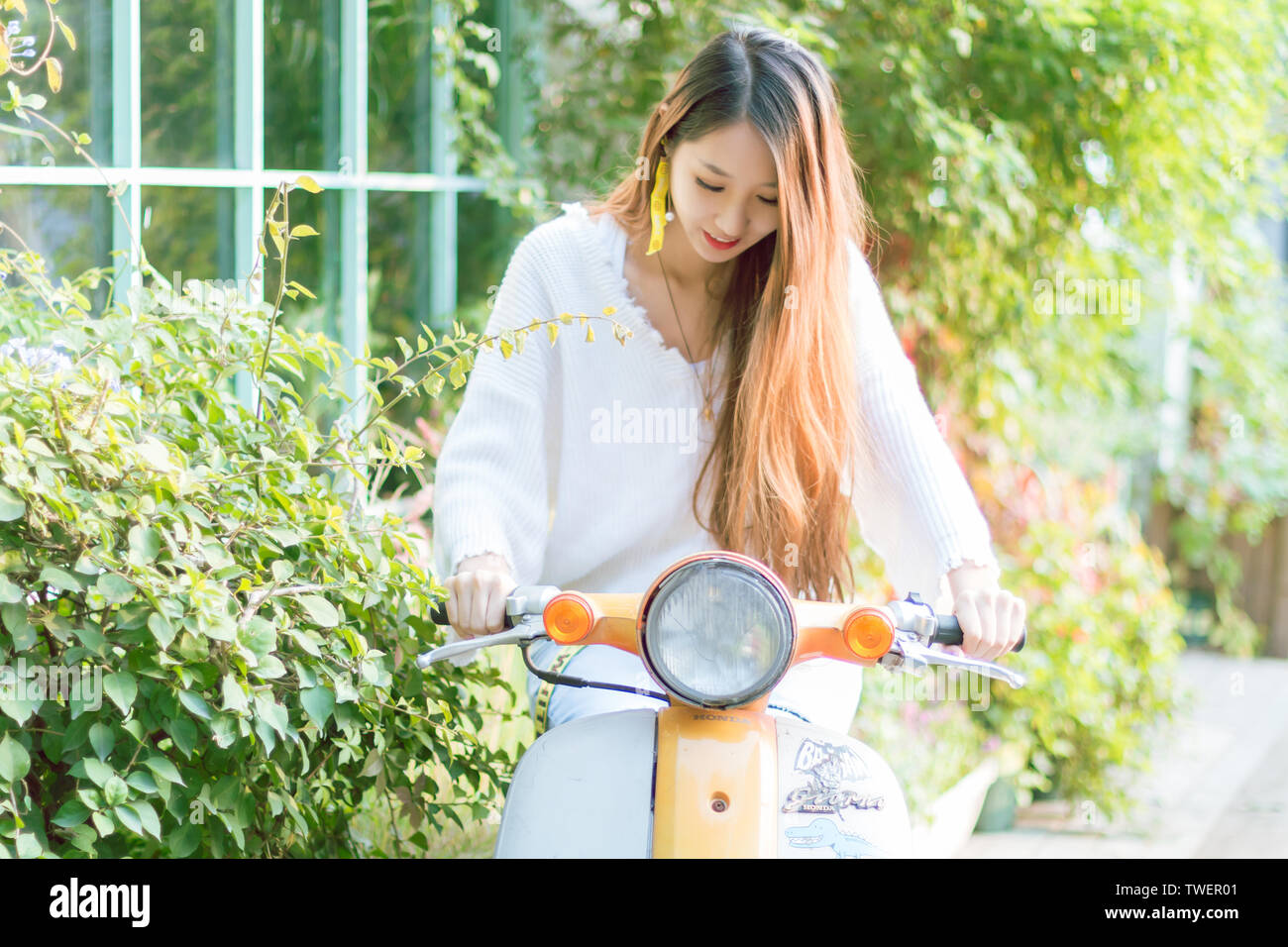 Day-to-day little fresh girl's portrait Stock Photo - Alamy