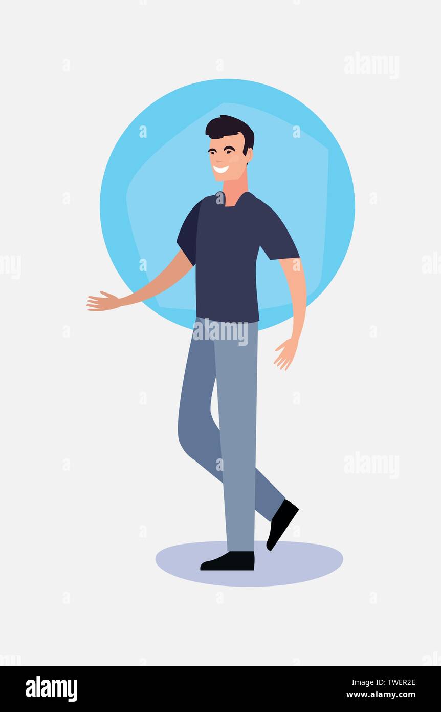 man character male casual clothes vector illustration Stock Vector ...