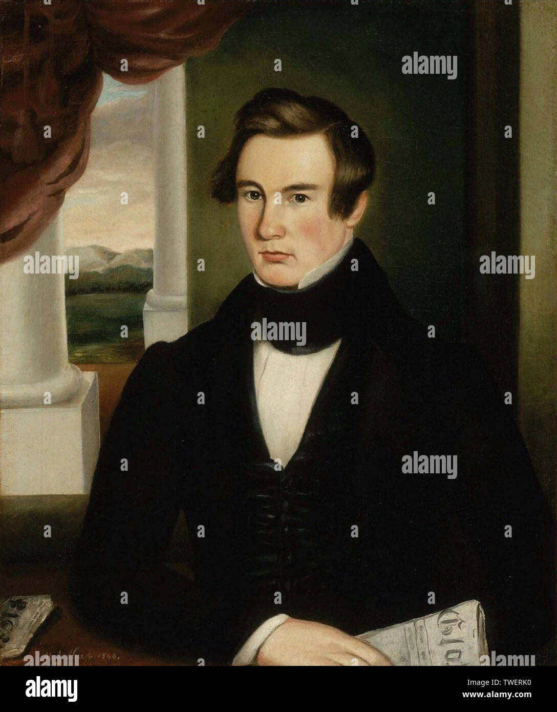 Martin Johnson Heade - Portrait Man 1840 Stock Photo - Alamy