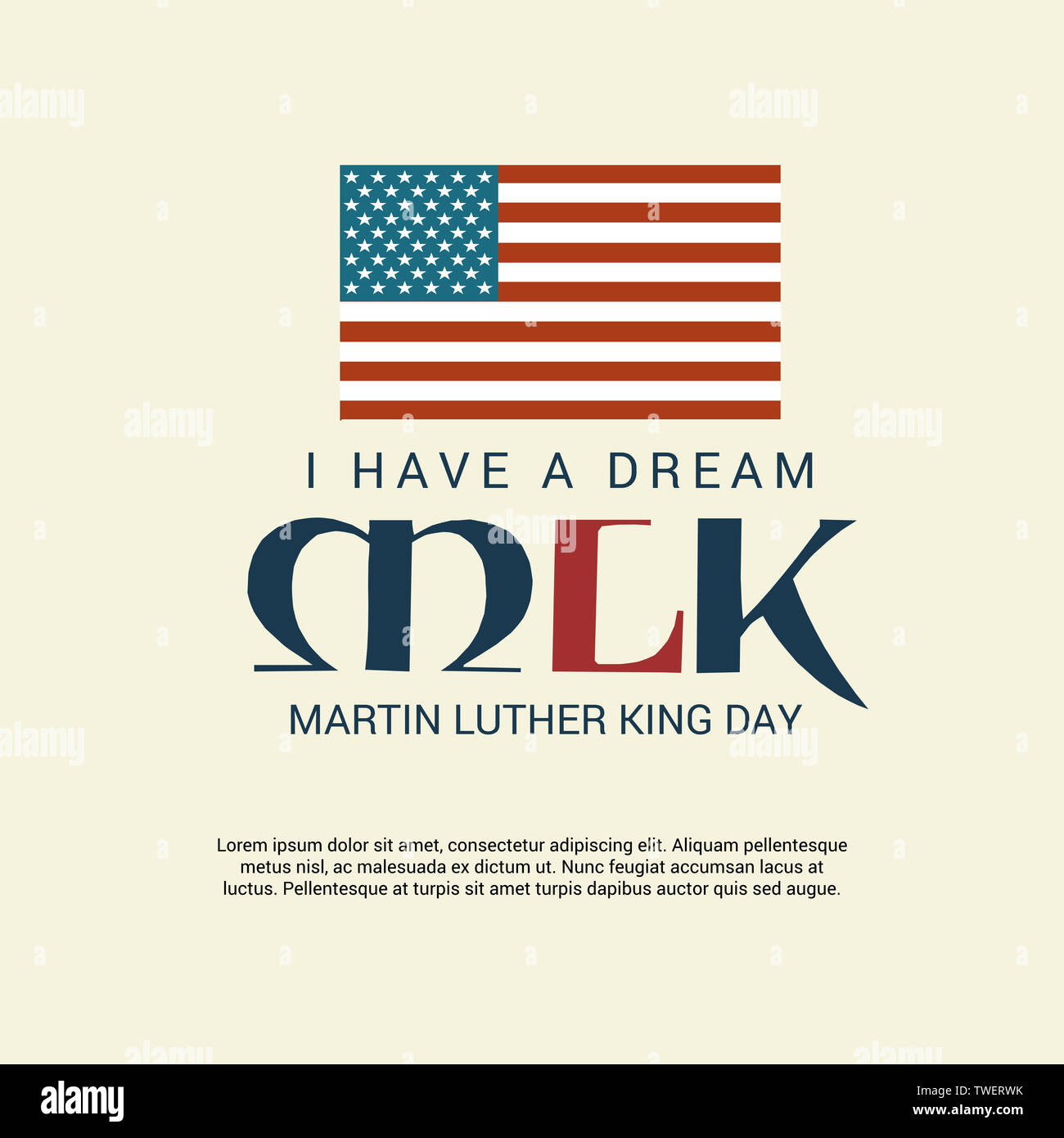 Vector illustration of Martin Luther king Day With text i have a dream ...