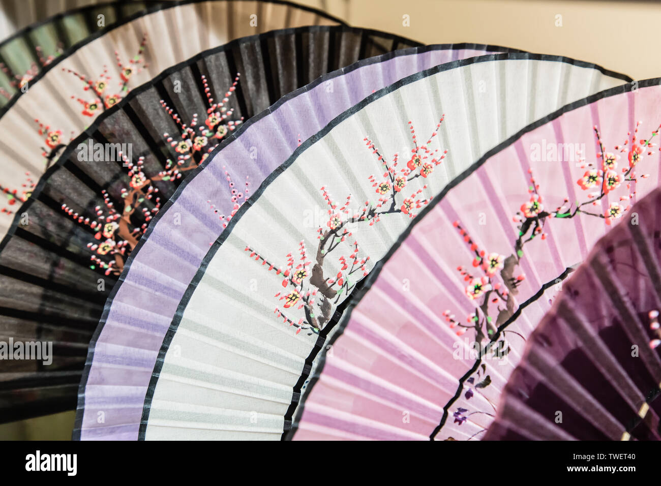 Chinese traditional style fan display view Stock Photo - Alamy