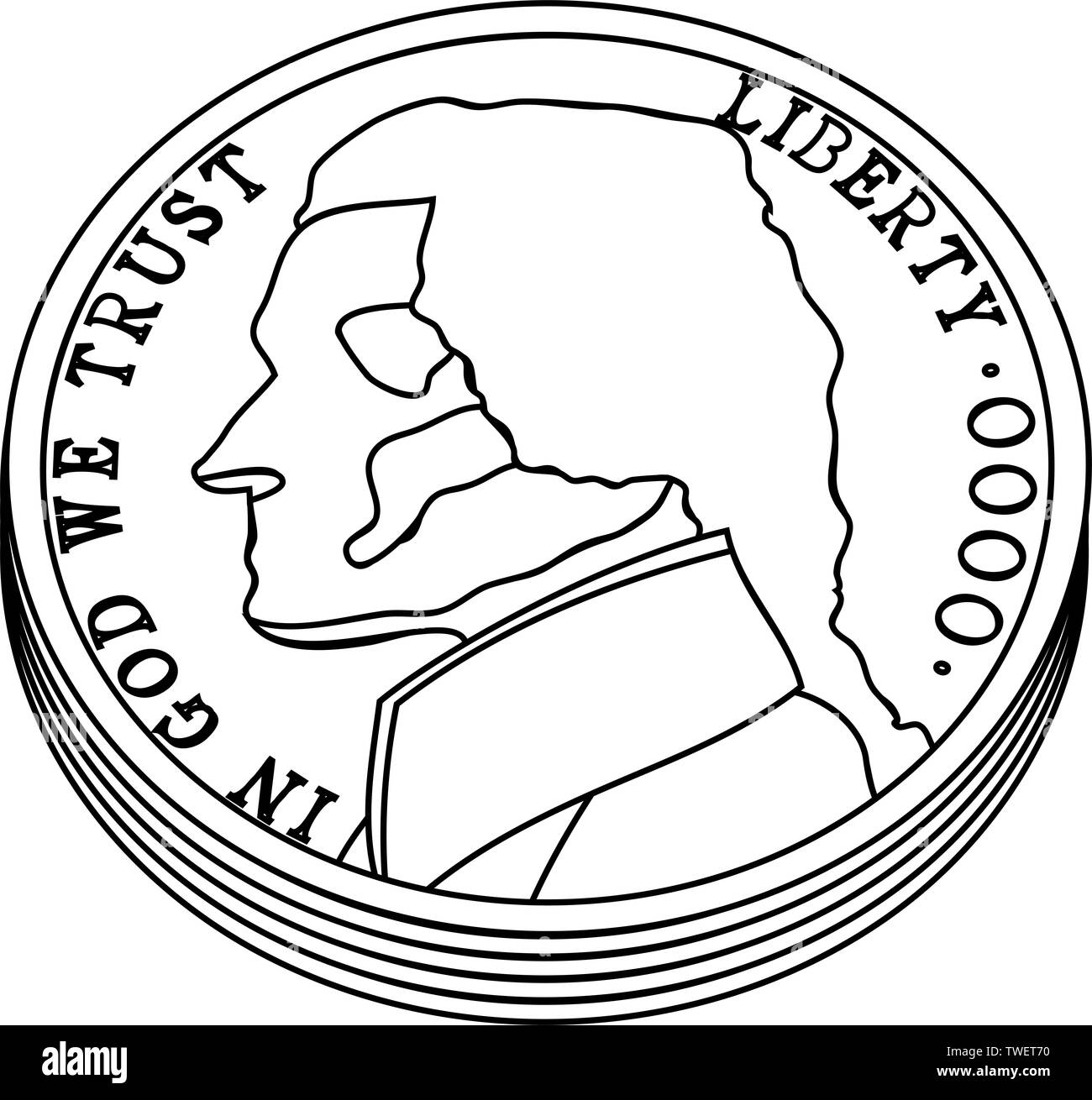 This is an illustration of stacked 5 cent coins Stock Photo - Alamy