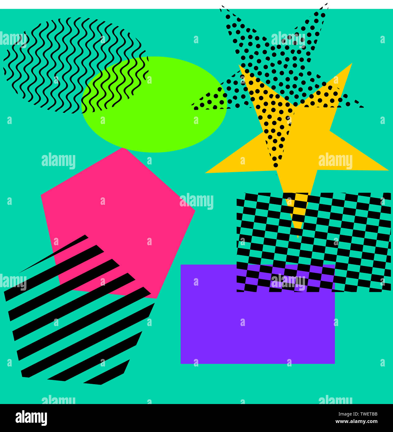 Overlay colorful spotty pattern of geometric shape, line and dot in ...
