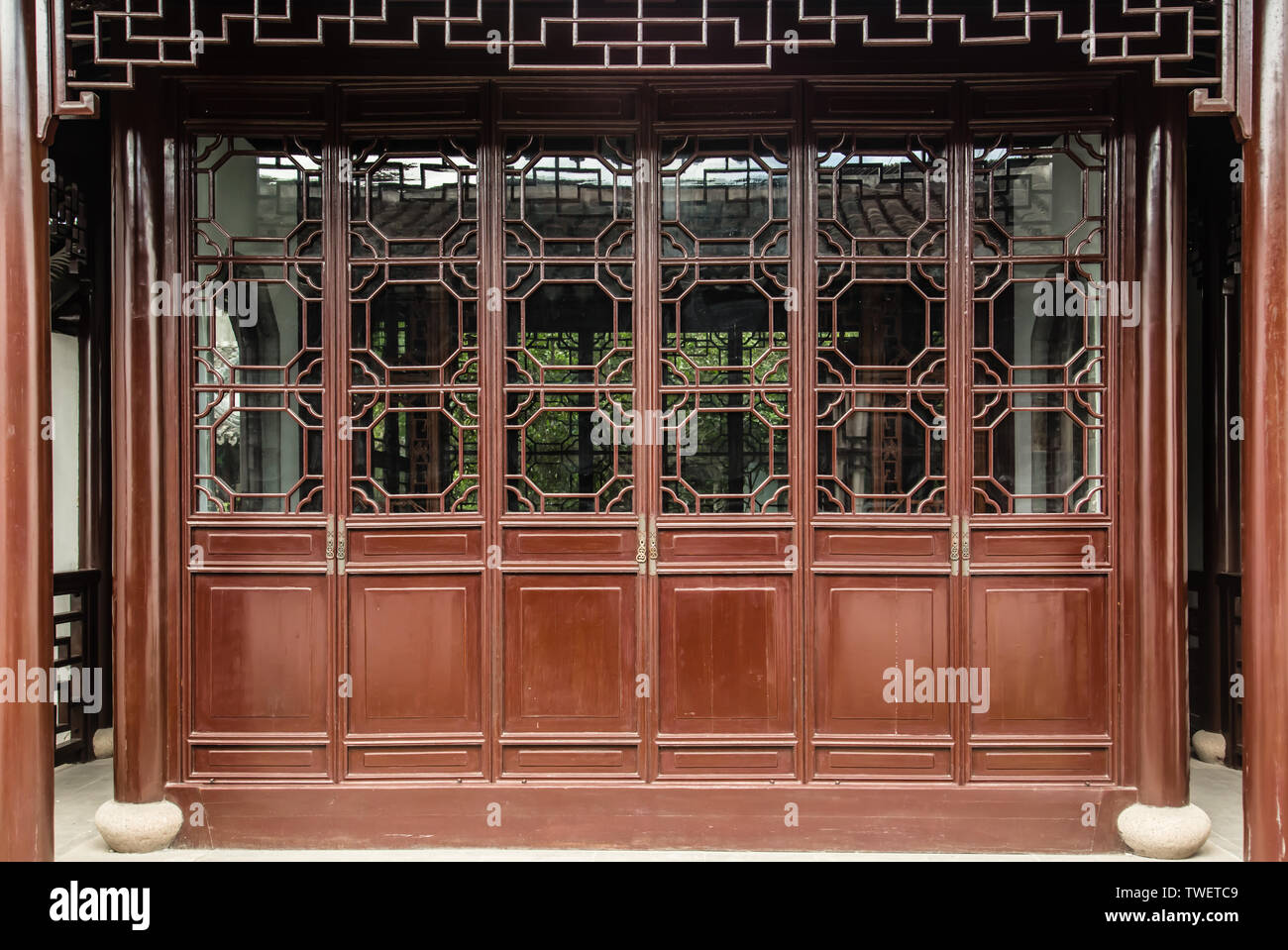 Chinese vintage style house gate facade view Stock Photo - Alamy