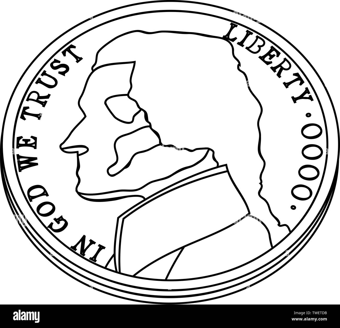 This is an illustration of stacked 5 cent coins Stock Photo - Alamy