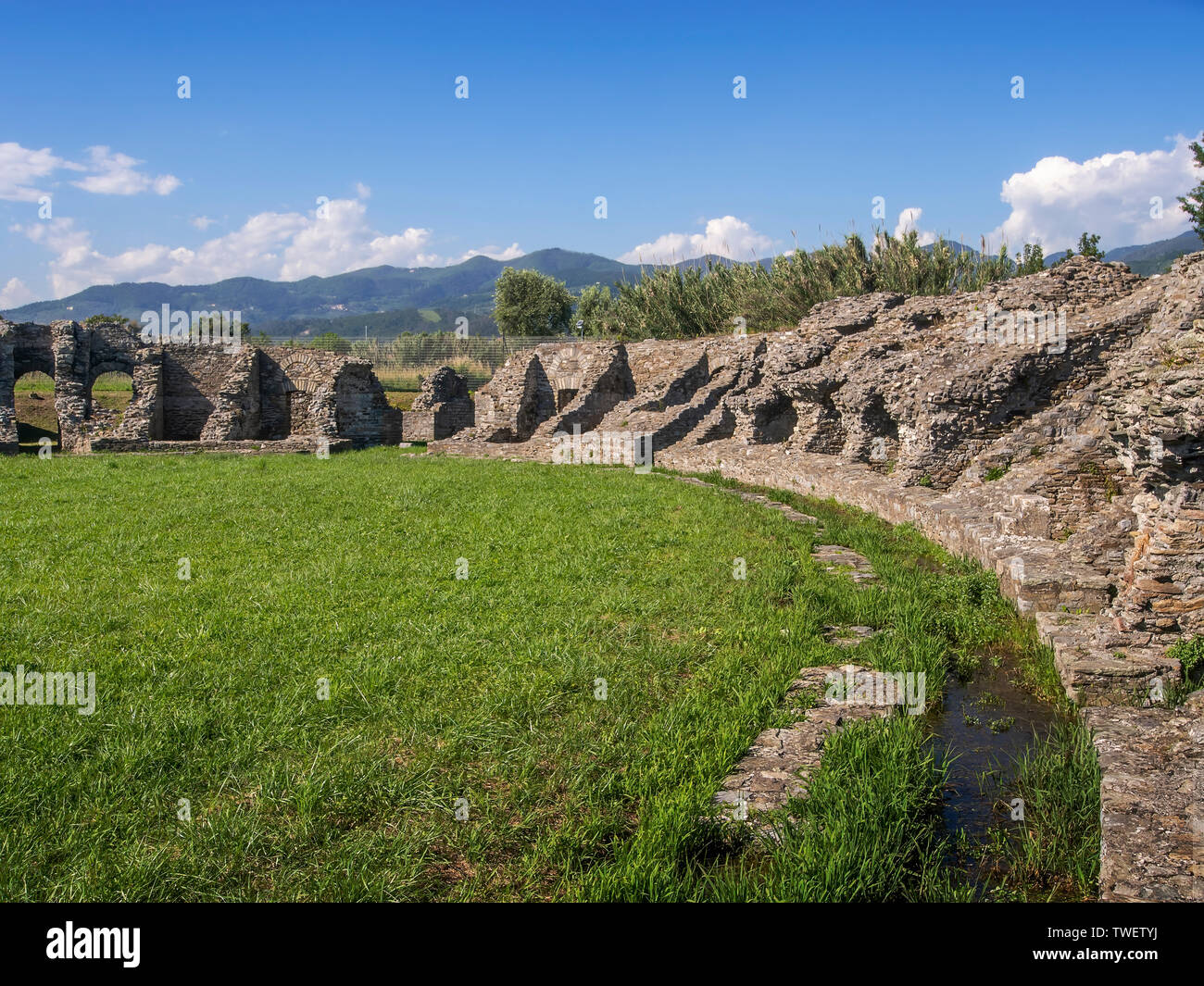 LUNI, MASSA CARRARA, ITALY JUNE 2, 2019: Archaeological remains from ...