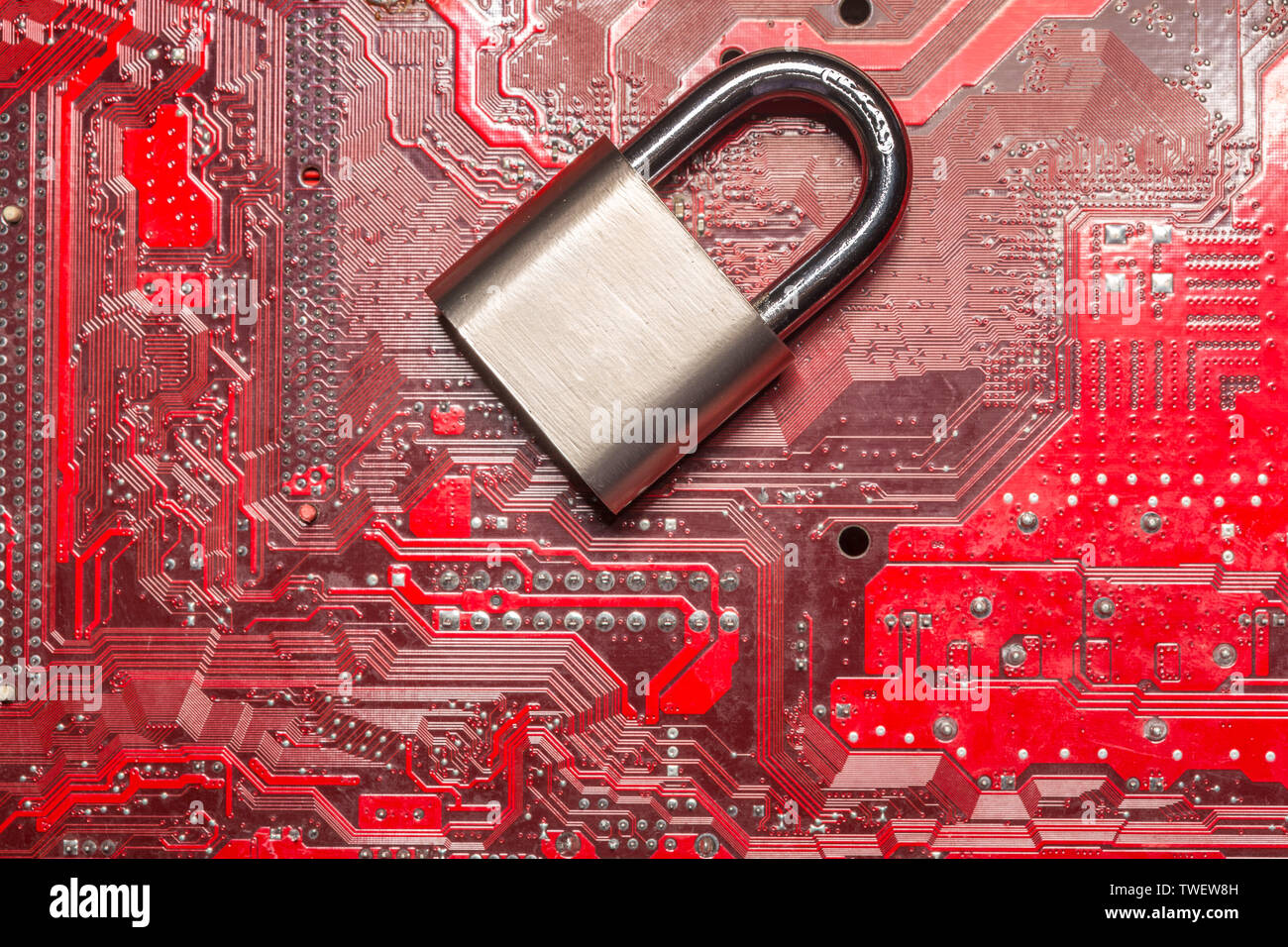 padlock on a computer circuit board Stock Photo - Alamy