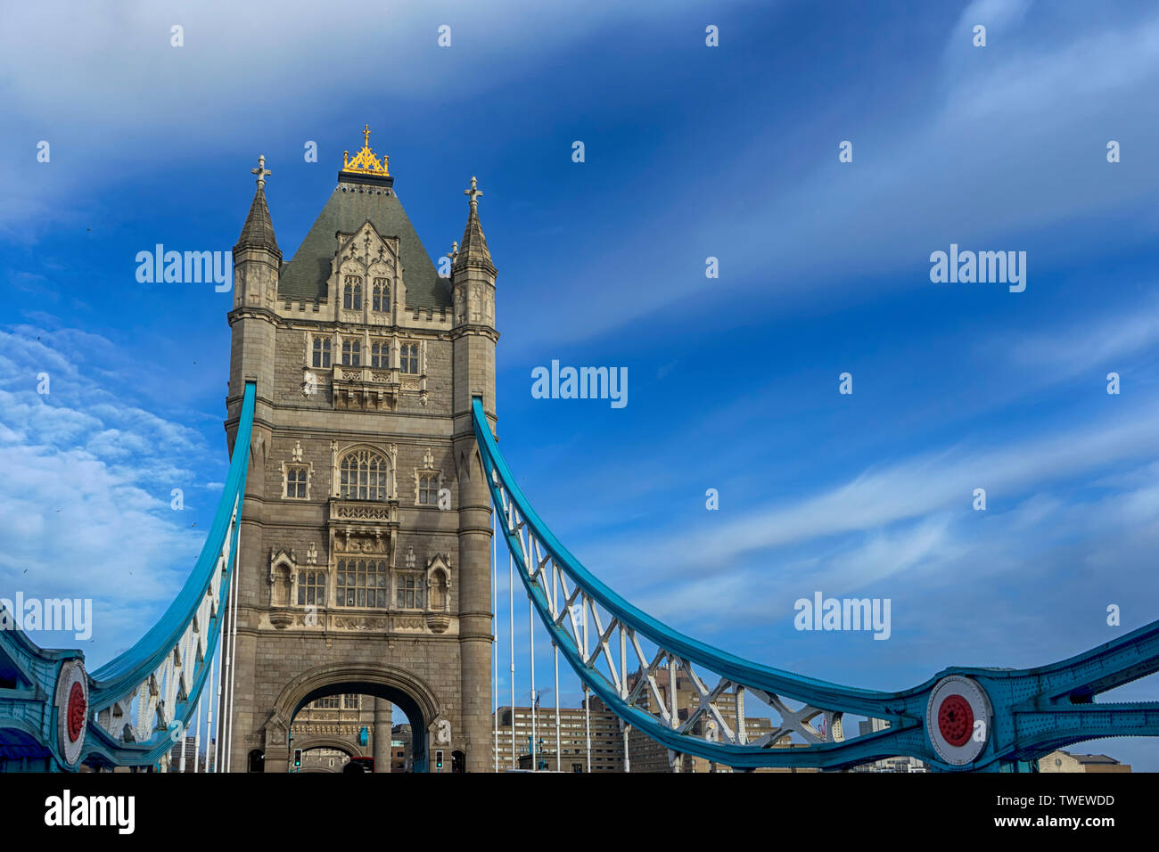 A view of the legendary bridge of the two towers in the city of London ...