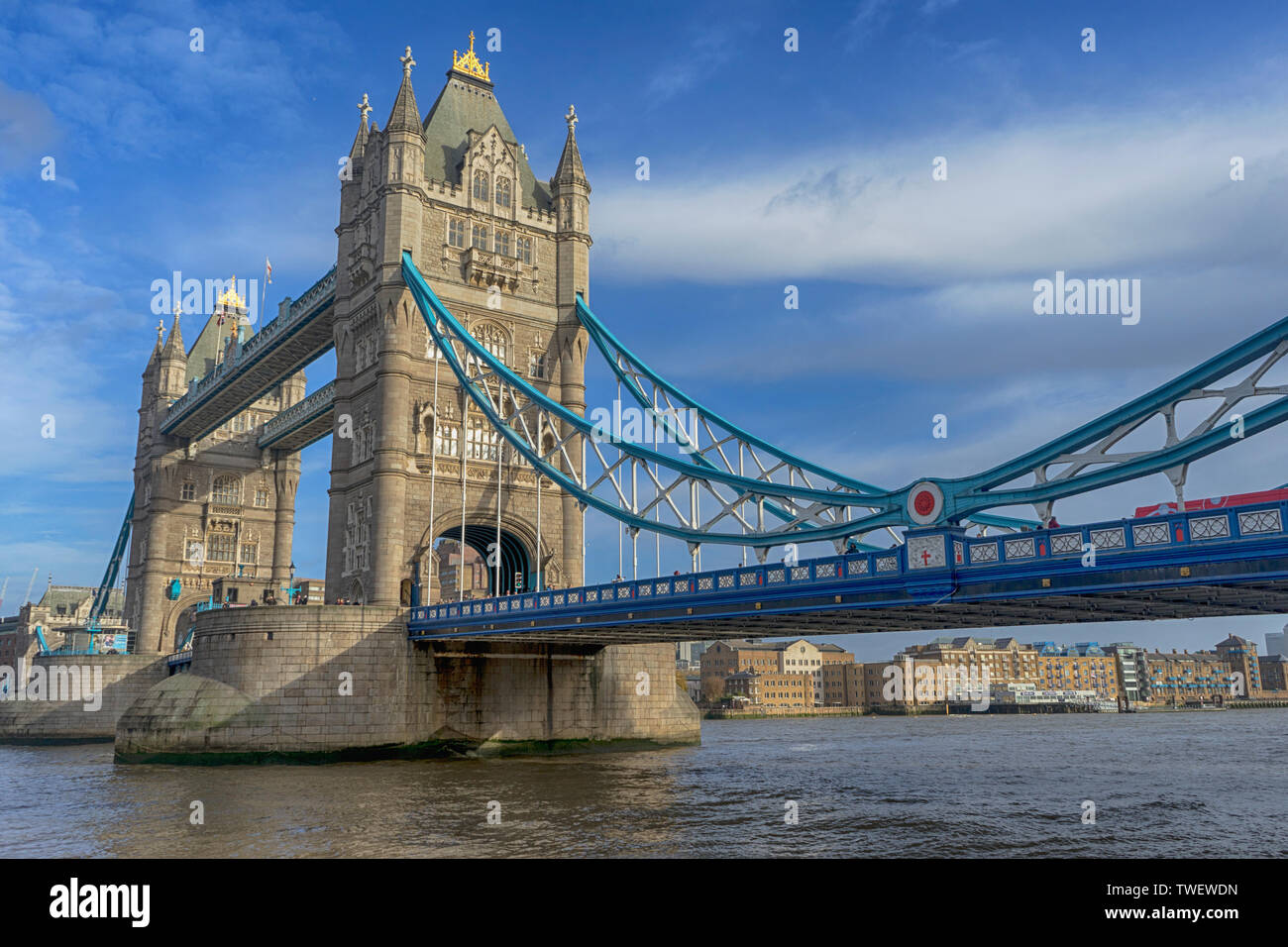 A view of the legendary bridge of the two towers in the city of London ...