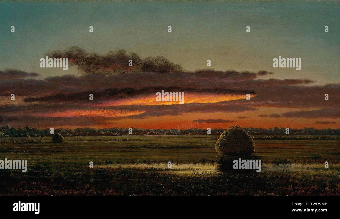 Martin Johnson Heade - Sunset Over Marshes 1904 Stock Photo - Alamy