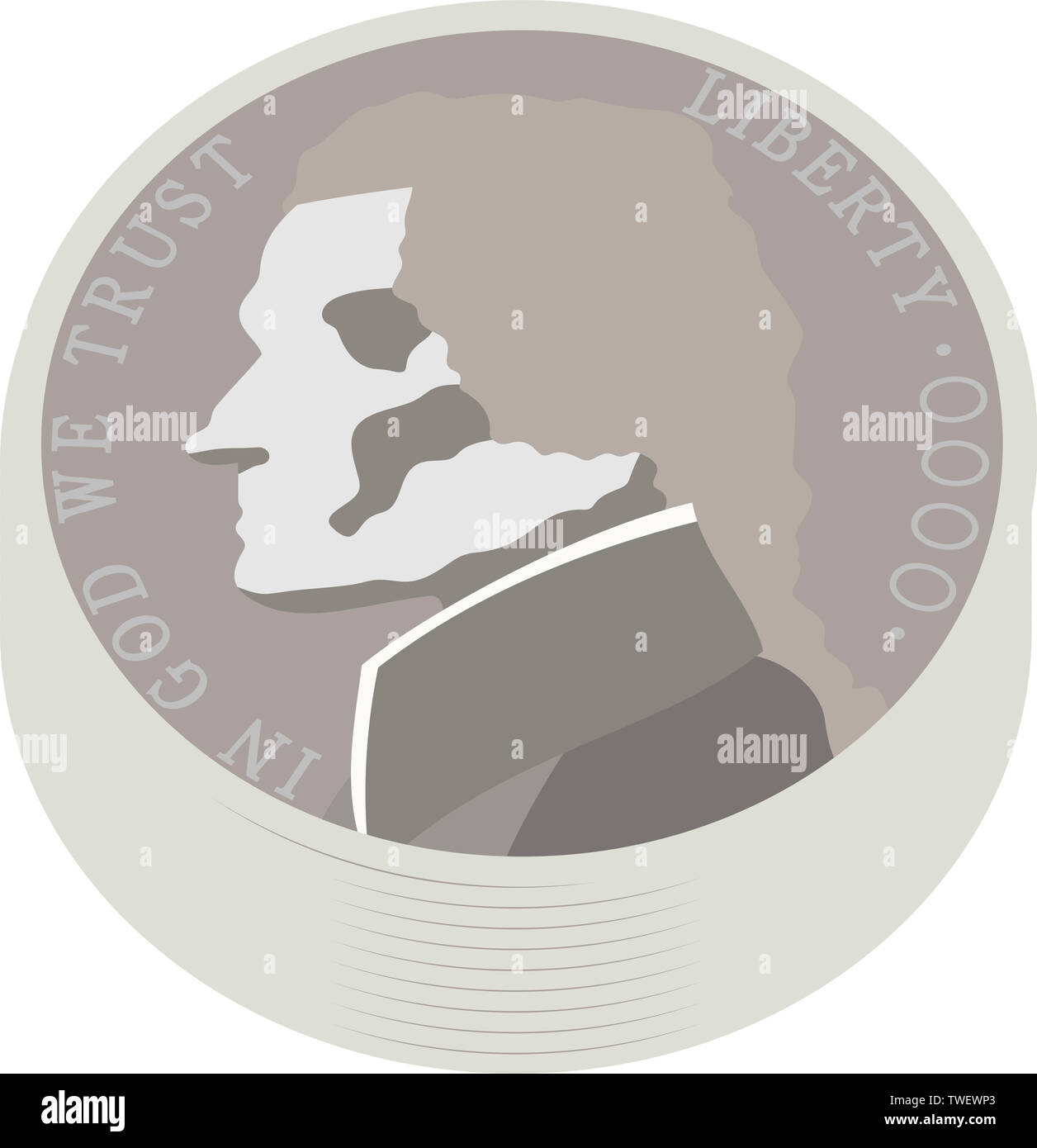 This is an illustration of stacked 5 cent coins Stock Photo - Alamy