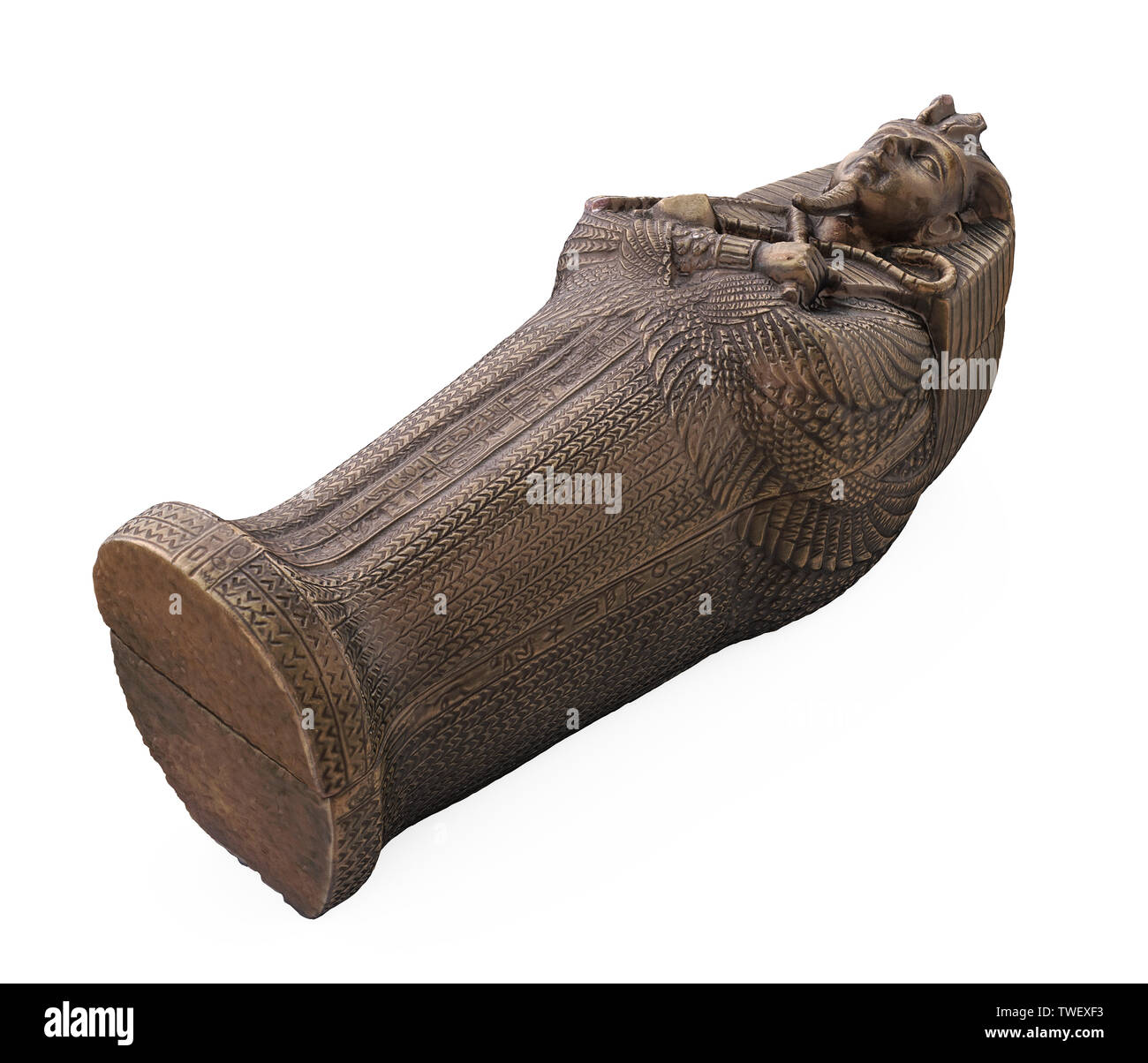 Egyptian Pharaoh Mummy Coffin Isolated Stock Photo - Alamy