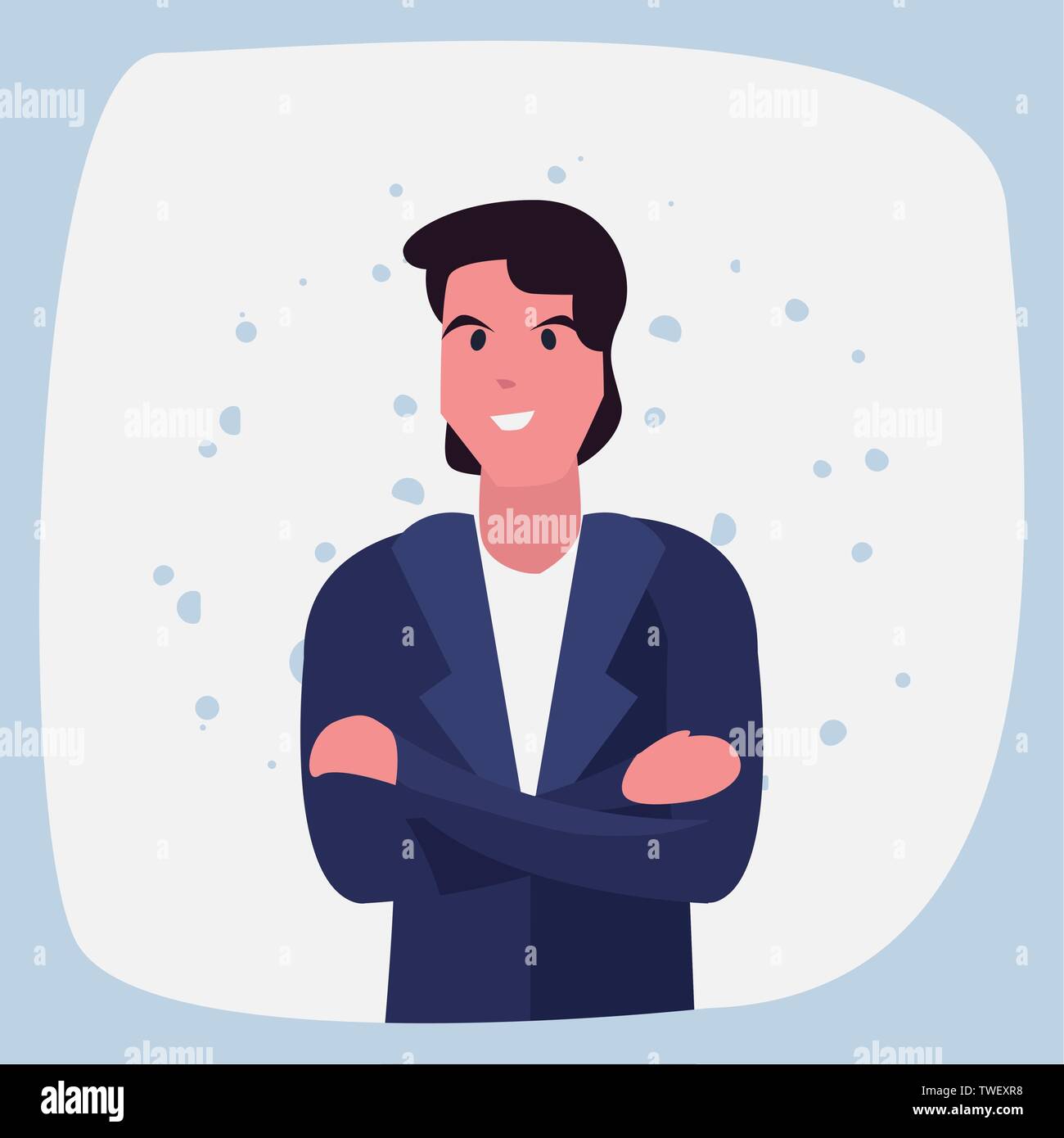 man portrait male character cartoon vector illustration Stock Vector ...