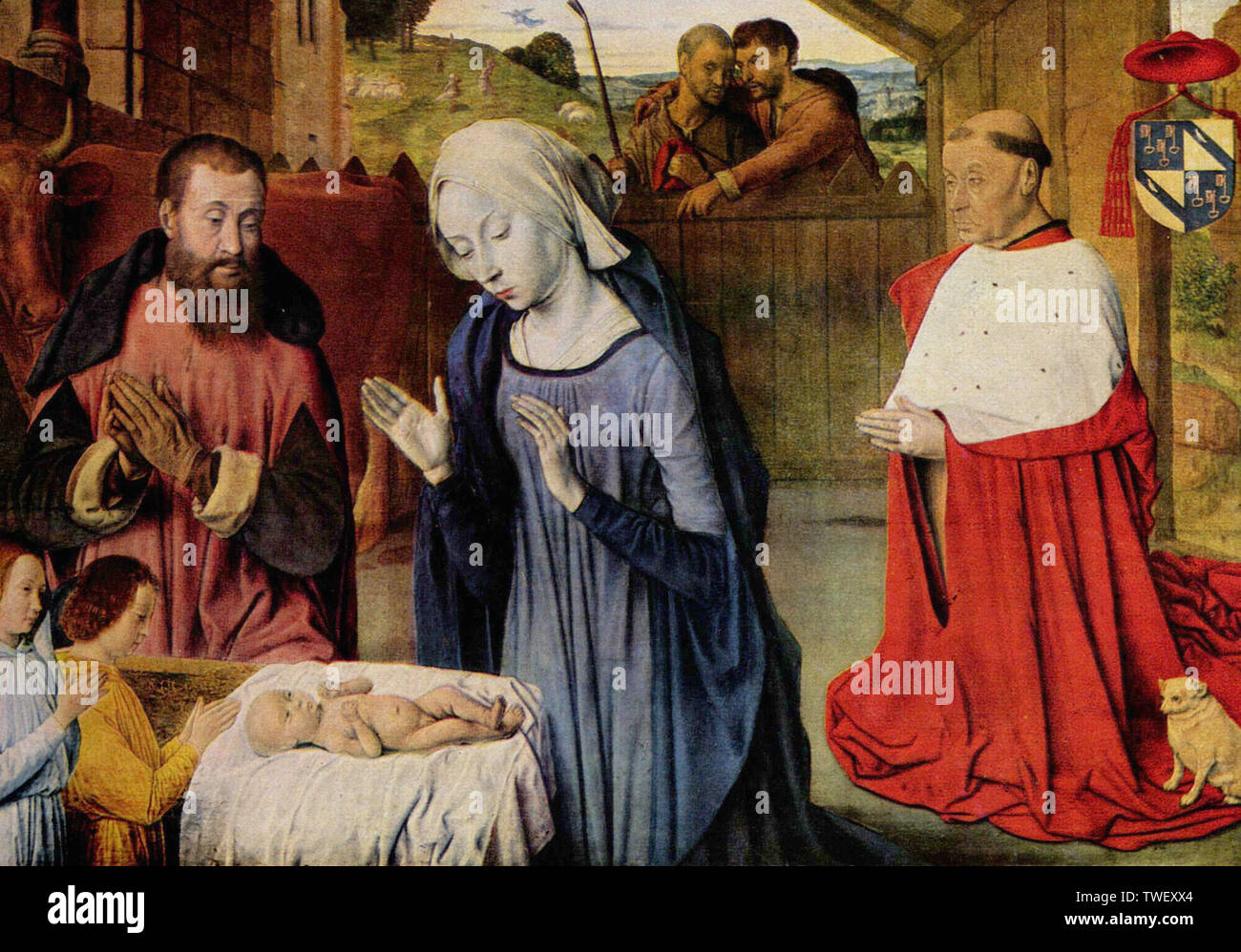Jean Hey (or Jean Hay) a.k.a Master of Moulins - Nativity C 1490 Stock ...
