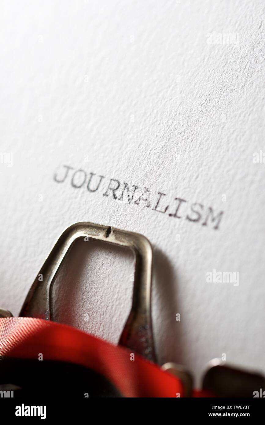 The word, Journalism, written with a typewriter Stock Photo - Alamy
