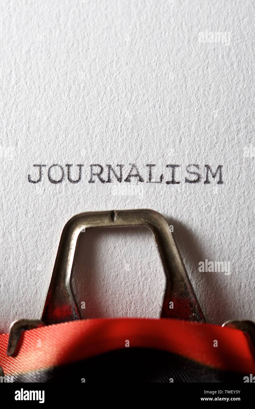 The word, Journalism, written with a typewriter Stock Photo - Alamy