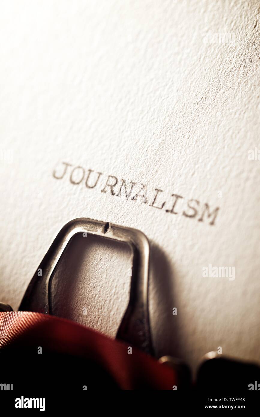 The word, Journalism, written with a typewriter Stock Photo - Alamy