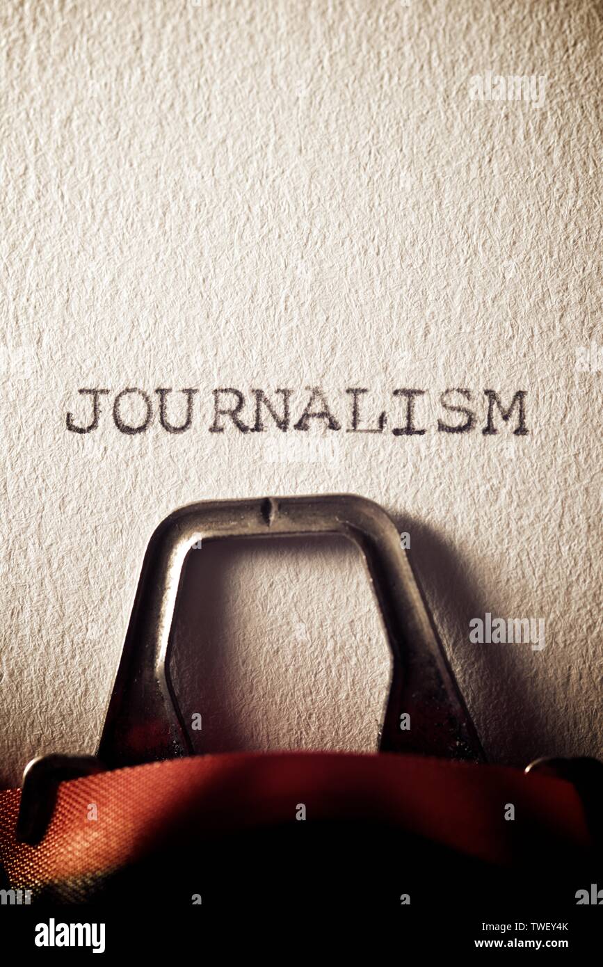 The word, Journalism, written with a typewriter Stock Photo - Alamy