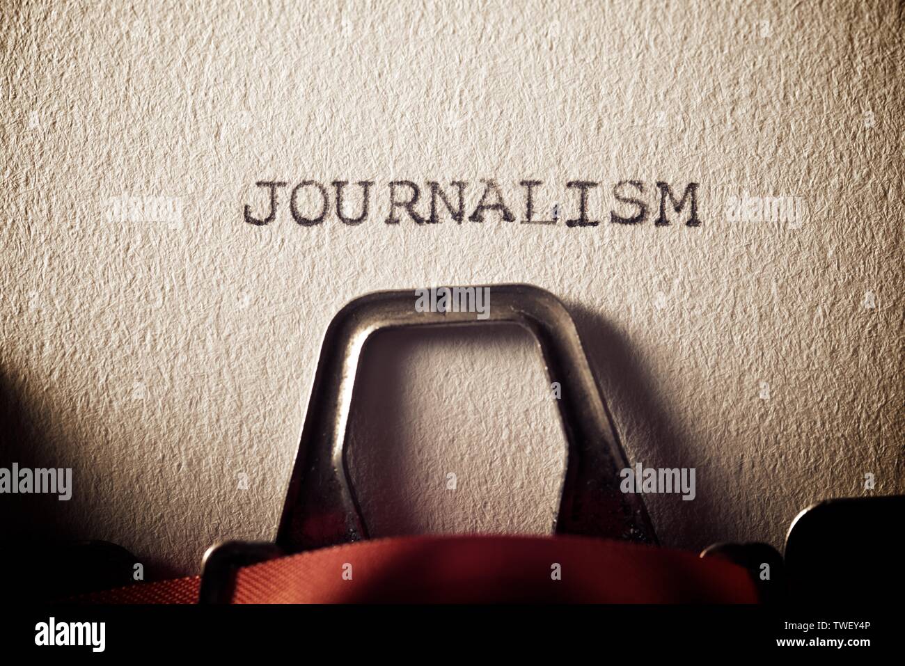 The word, Journalism, written with a typewriter Stock Photo - Alamy