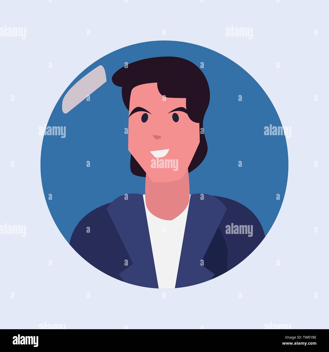 man portrait male character cartoon vector illustration Stock Vector ...