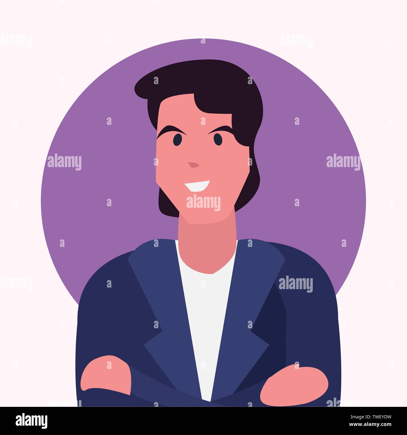 man portrait male character cartoon vector illustration Stock Vector ...