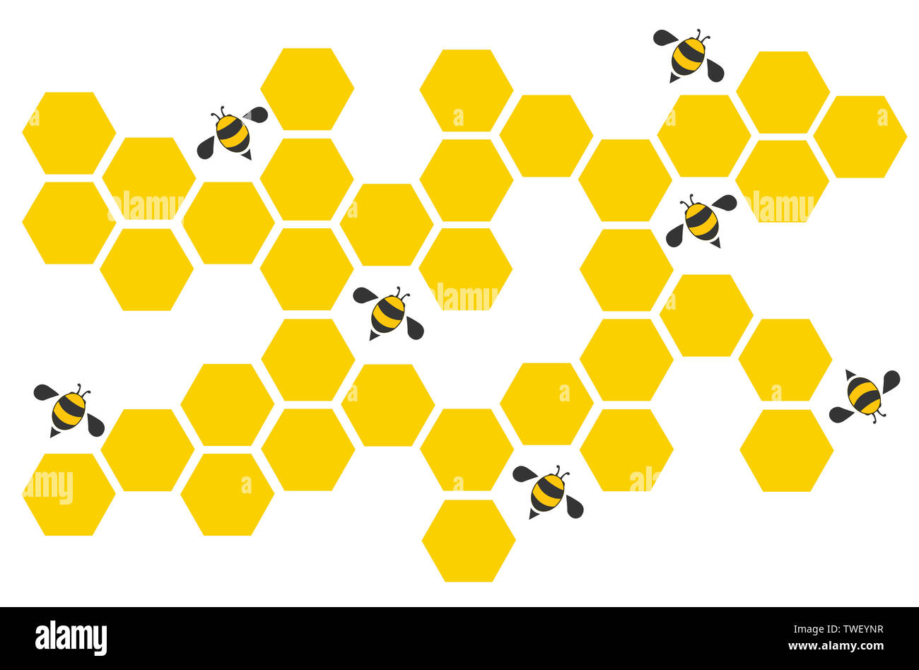 hexagon bee hive design art and space background Stock Photo - Alamy