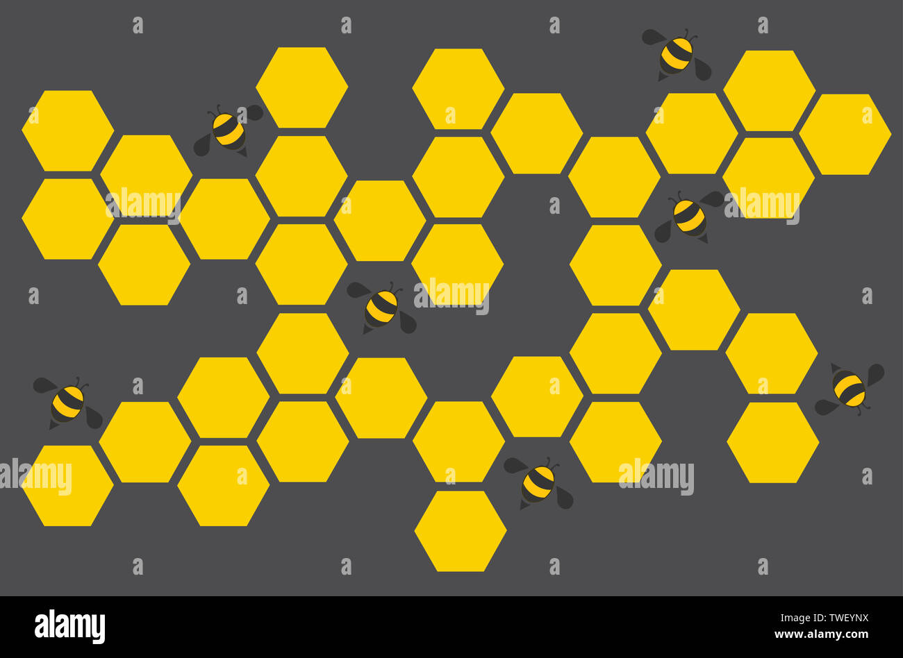 hexagon bee hive design art and space background Stock Photo - Alamy