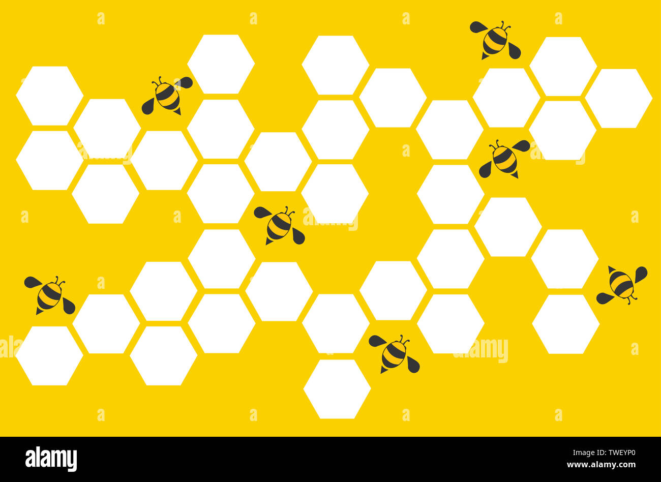 hexagon bee hive design art and space background Stock Photo - Alamy