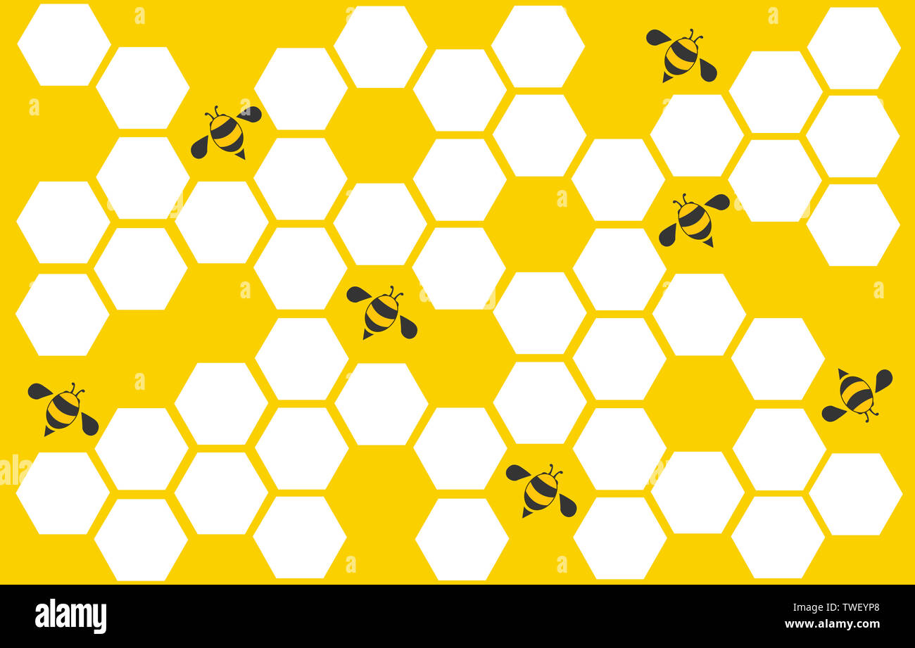 hexagon bee hive design art and space background Stock Photo - Alamy