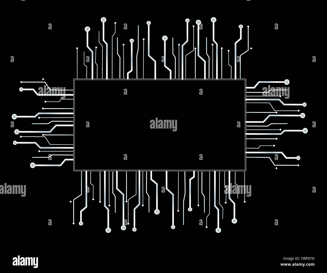 microchip box technology line background Stock Photo - Alamy