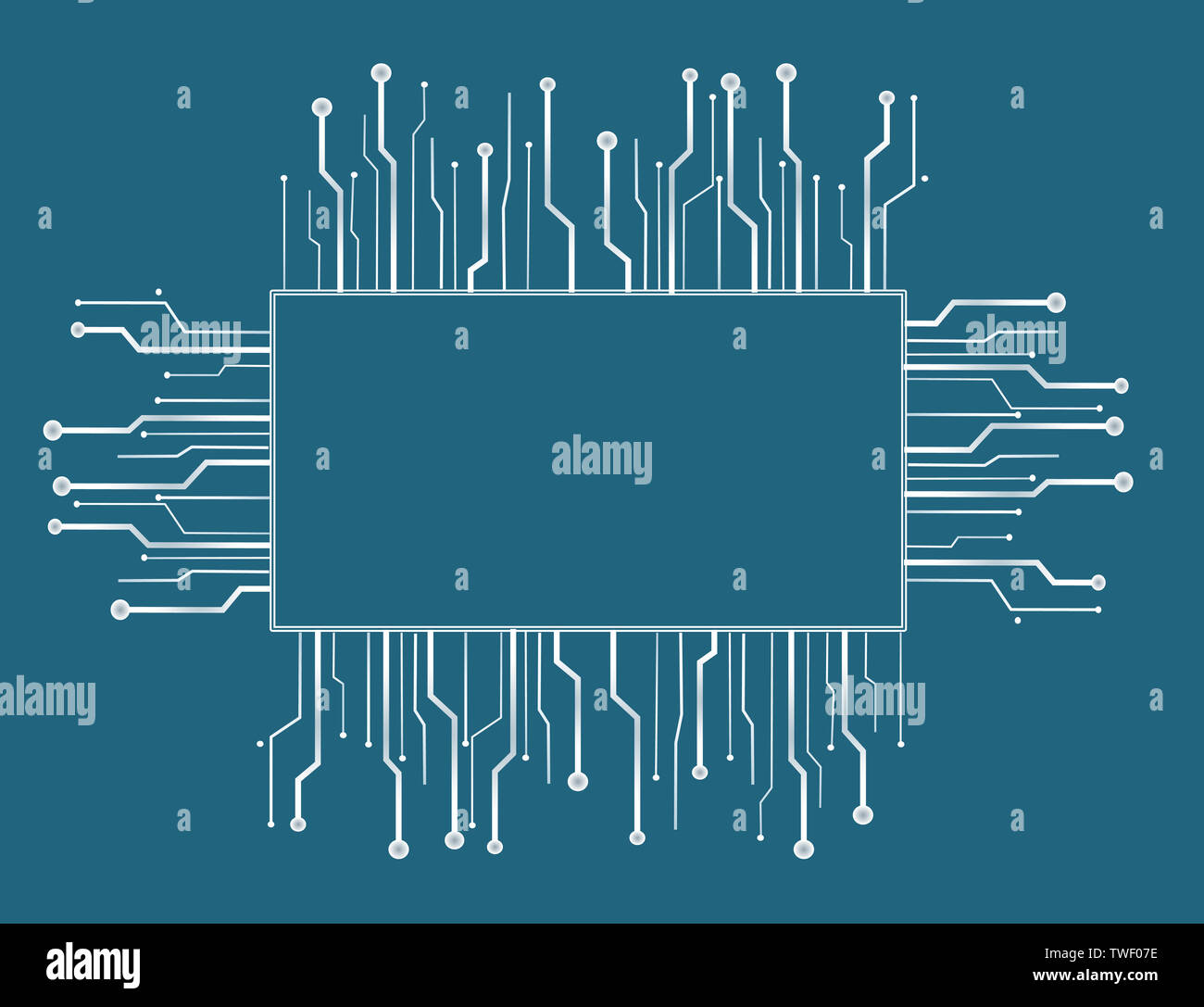 microchip box technology line background Stock Photo - Alamy