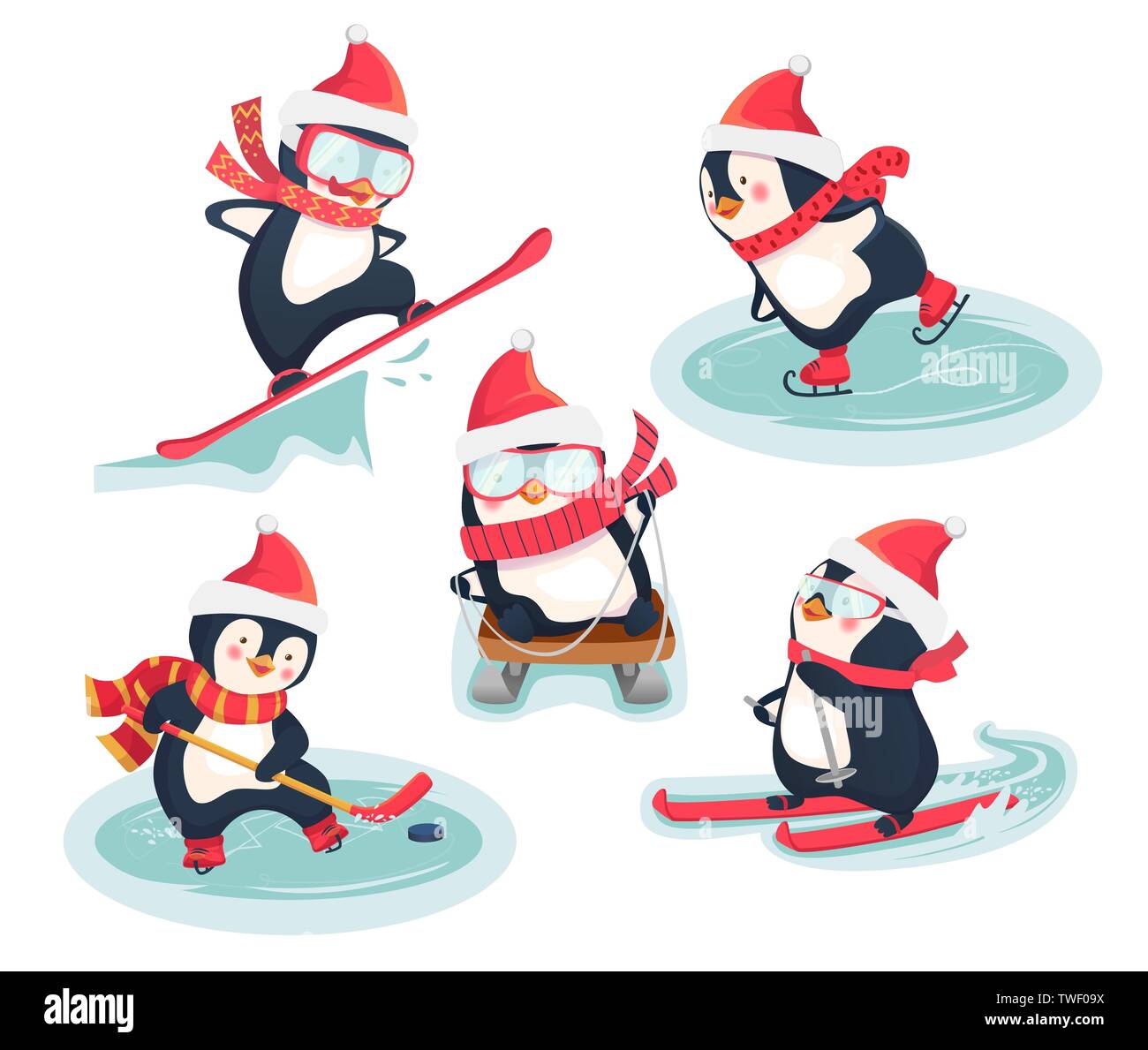 Penguins slide Cut Out Stock Images & Pictures - Alamy