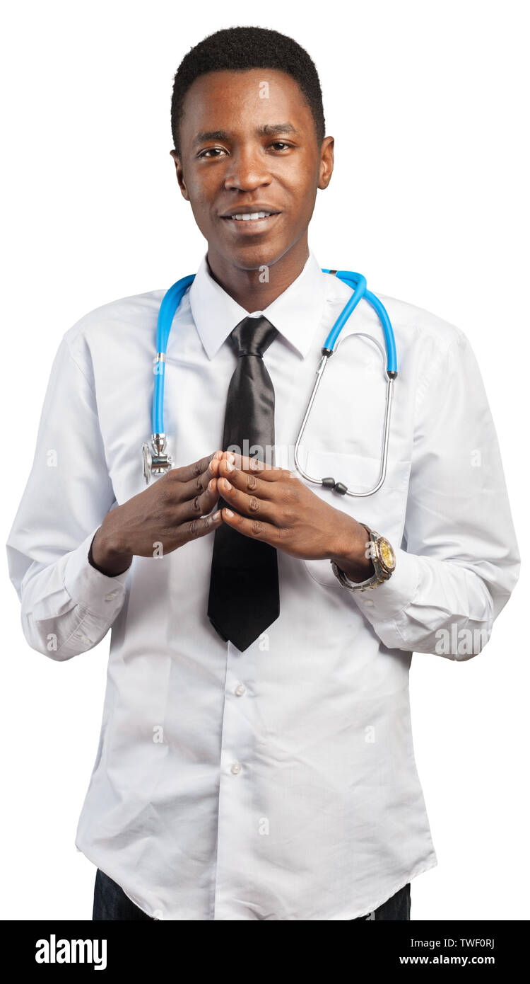 Medical doctor man isolated white background Stock Photo - Alamy