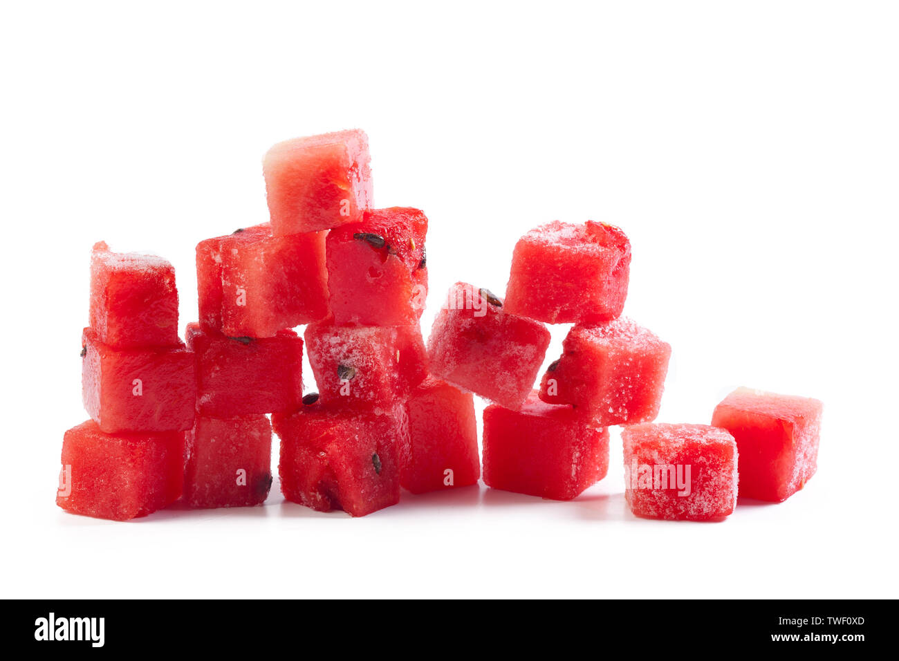 Watermelon fruit cube slice Stock Photo - Alamy