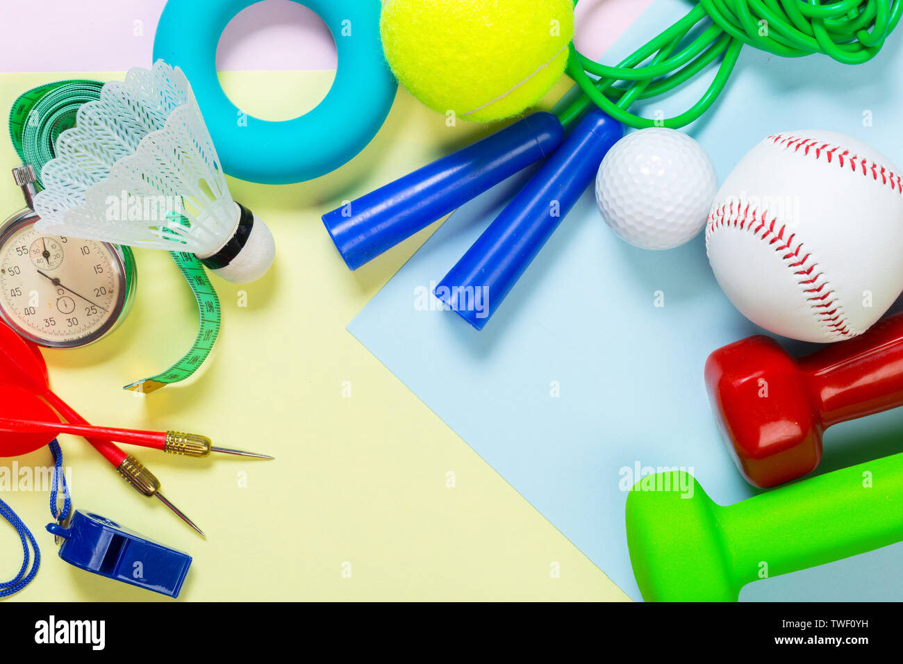 Assorted sports equipment Stock Photo - Alamy